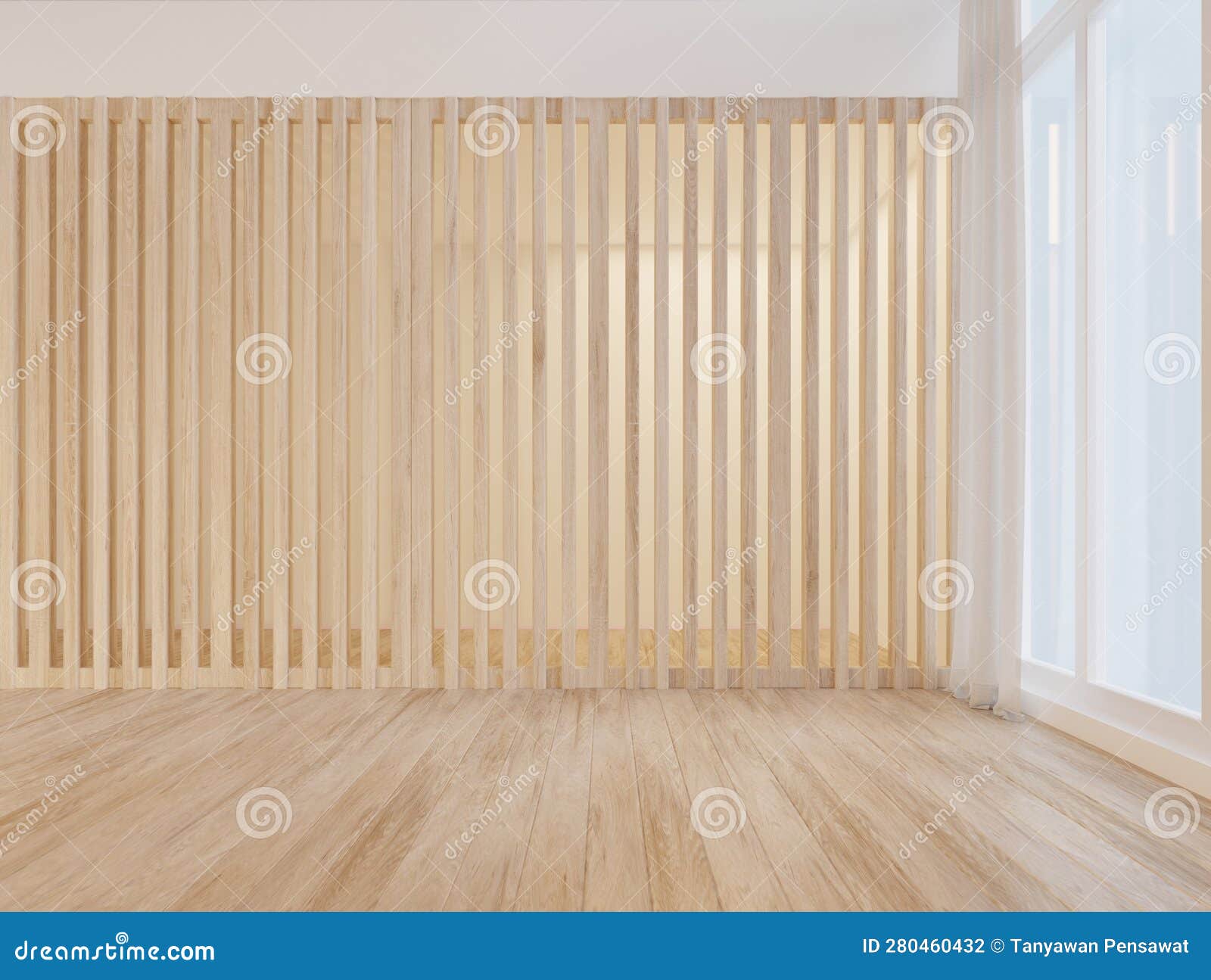 Minimalist Slat Wall Panel Ideas For Room Partition Stock Photo ...