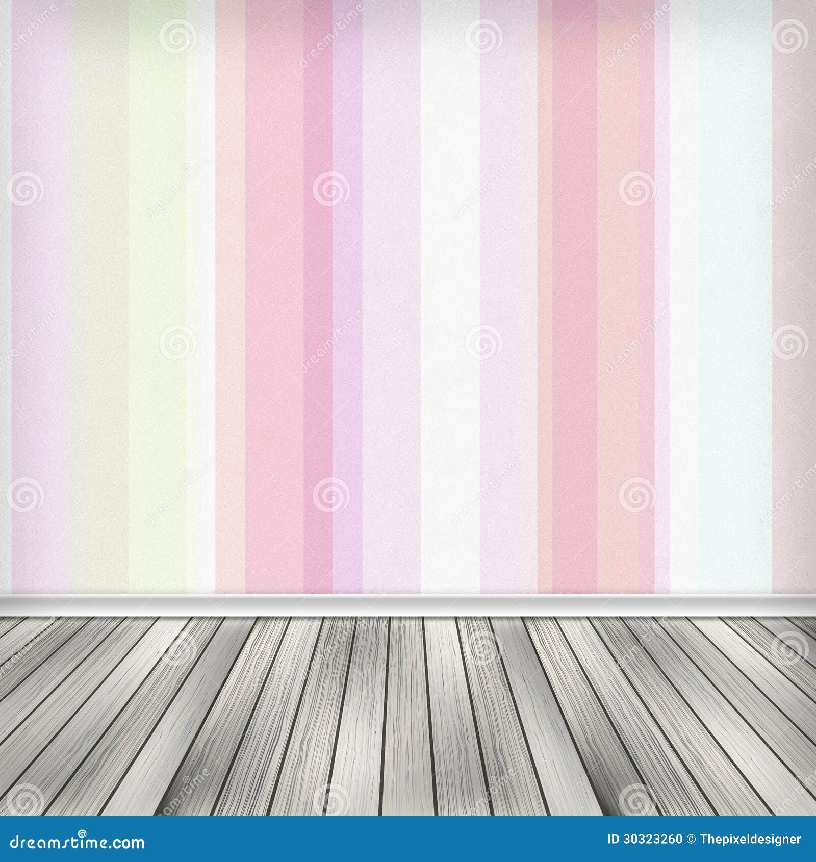 Empty Room, Interior with Wallpaper Stock Illustration - Illustration ...