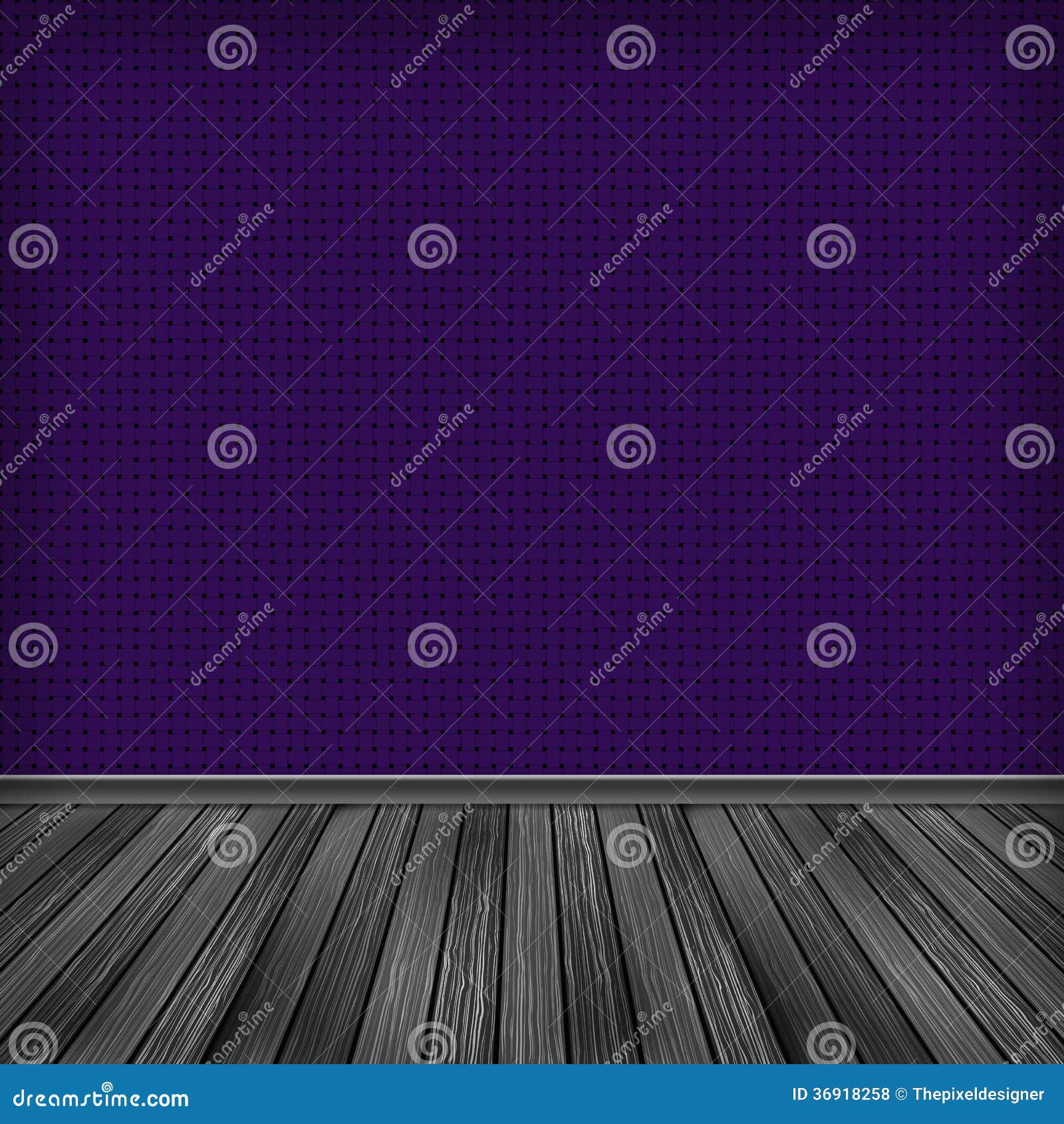 Empty Room, Interior with Wallpaper Stock Illustration - Illustration ...