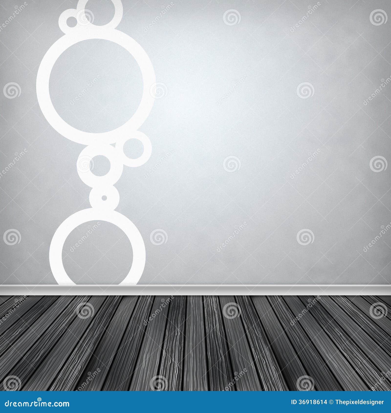 Empty Room, Interior with Wallpaper Stock Illustration - Illustration ...