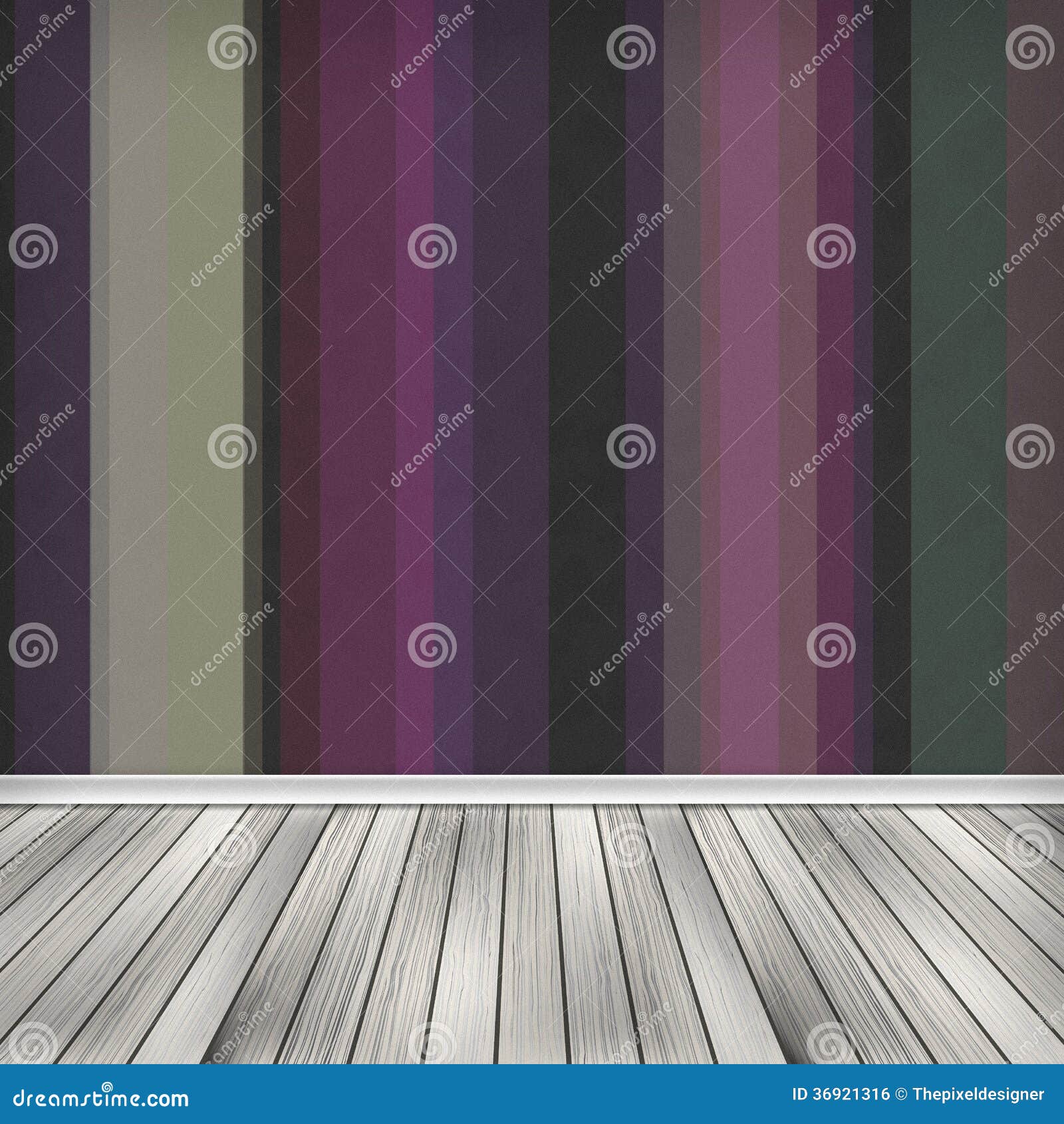 Empty Room, Interior with Wallpaper Stock Illustration - Illustration ...