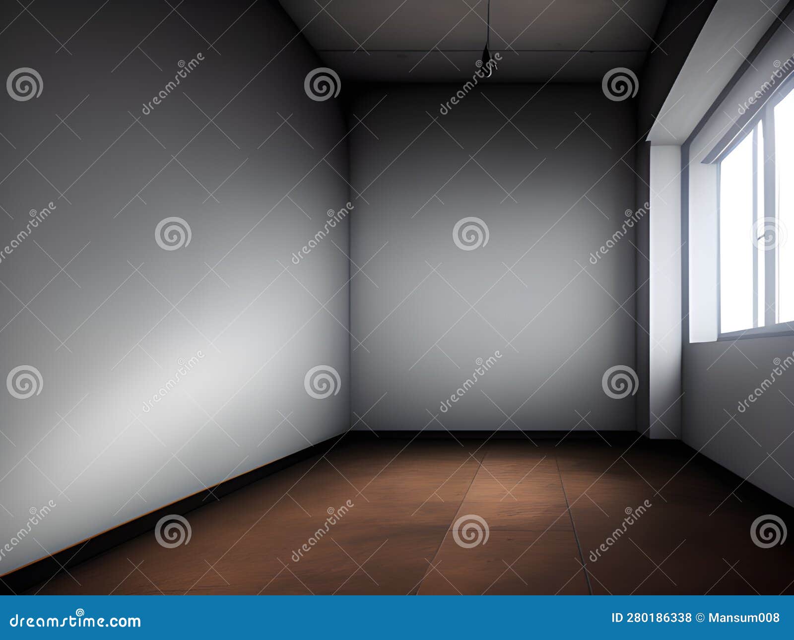 Empty Room Interior with Wooden Floor and Wall, Ai Generated Stock ...