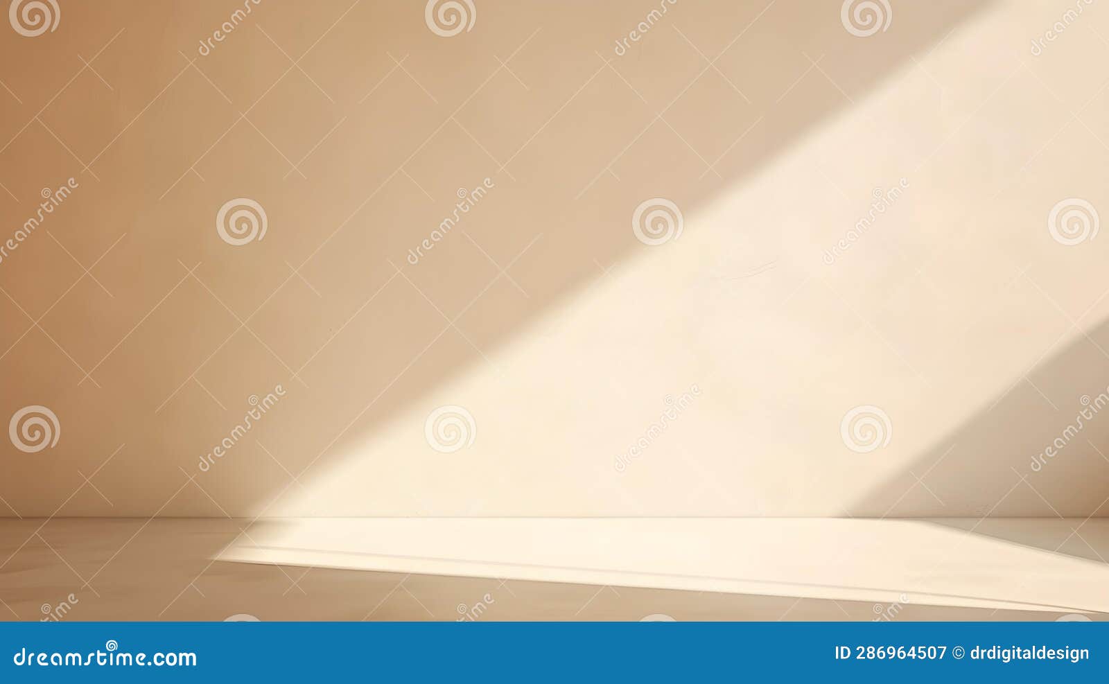 Empty Room in Ivory Colors with Shadows on the Wall. Elegant Studio ...