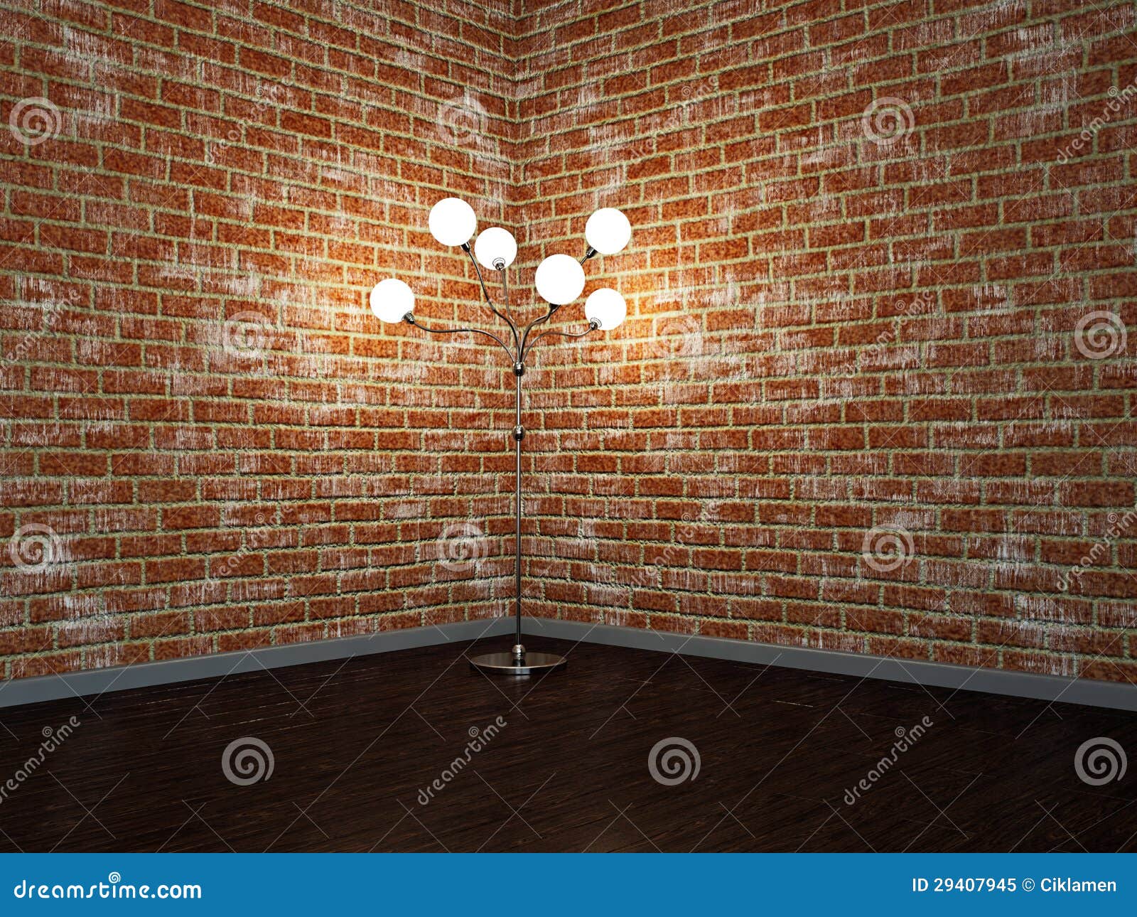 Empty room with lamp stock illustration. Illustration of construction ...