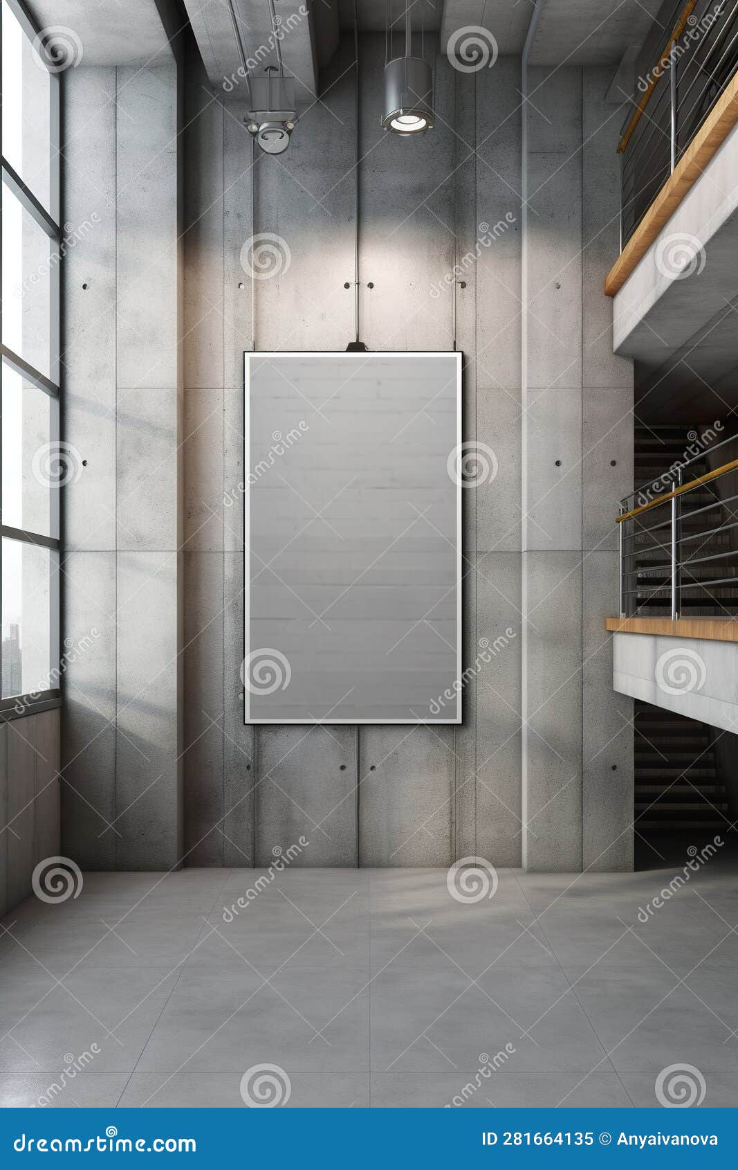 An Empty Room with a Large Poster on the Wall. Generative AI Image ...