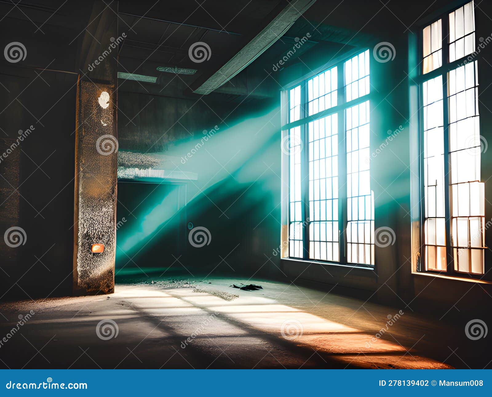 Empty Room with a Large Window, AI Generated Stock Illustration ...