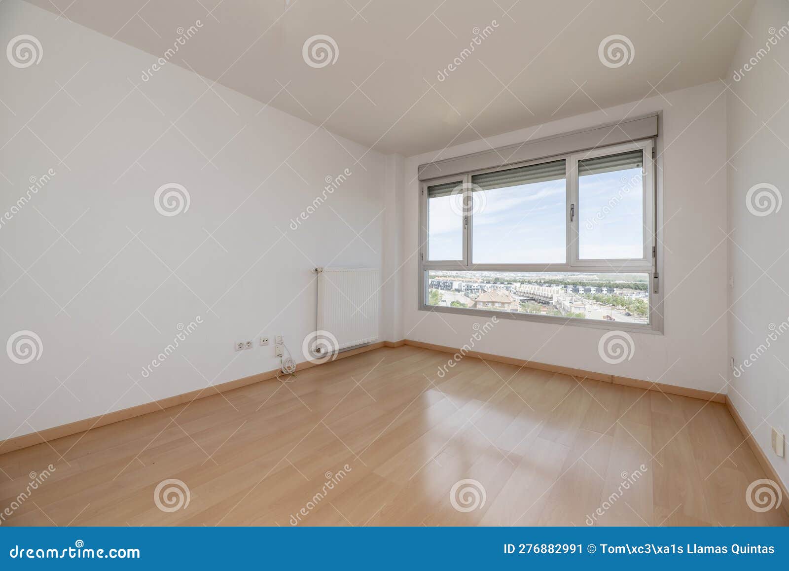 An Empty Room with a Large Window Stock Image - Image of hall ...