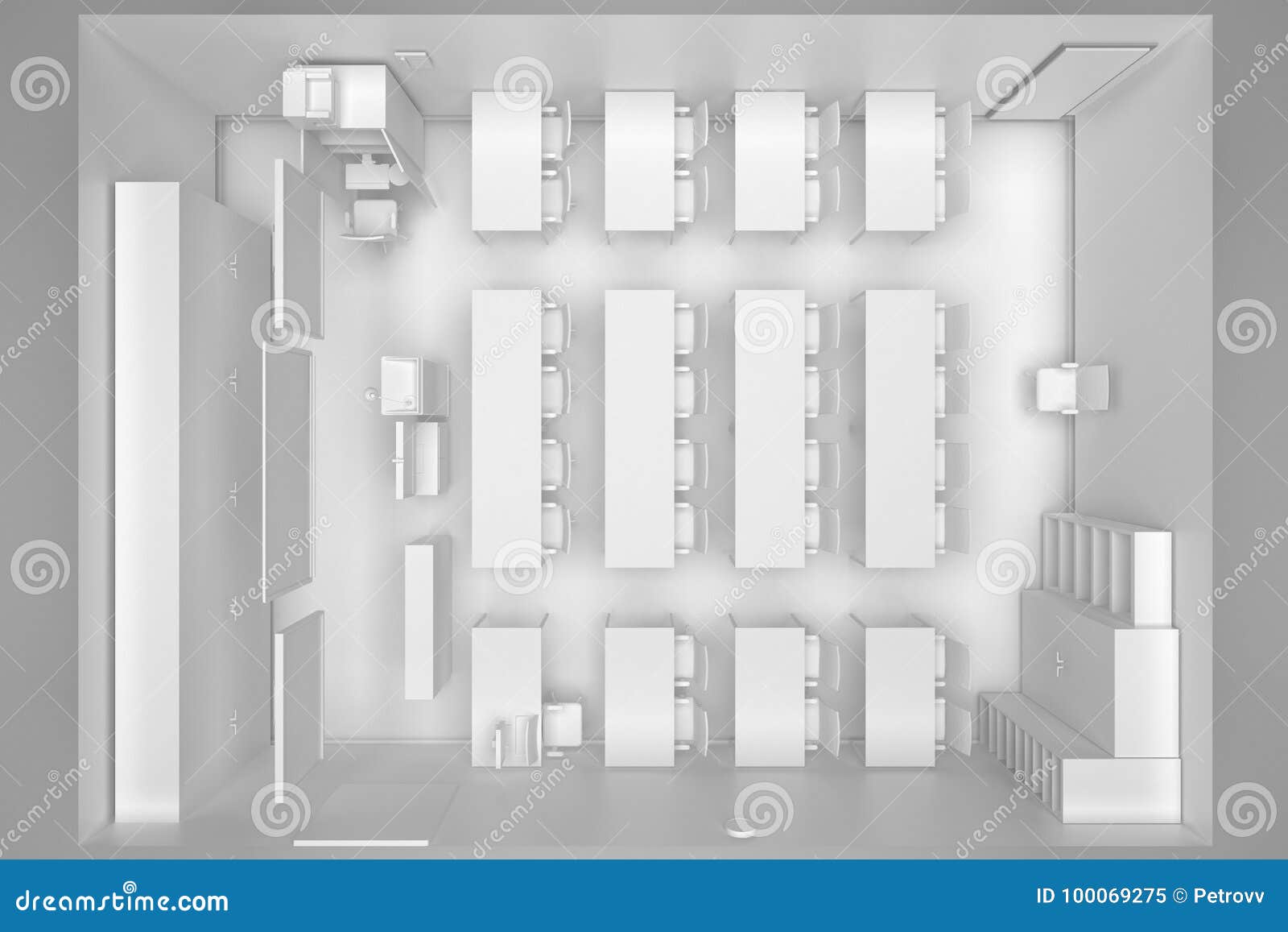 Room for Learning. Top View Stock Illustration - Illustration of ...