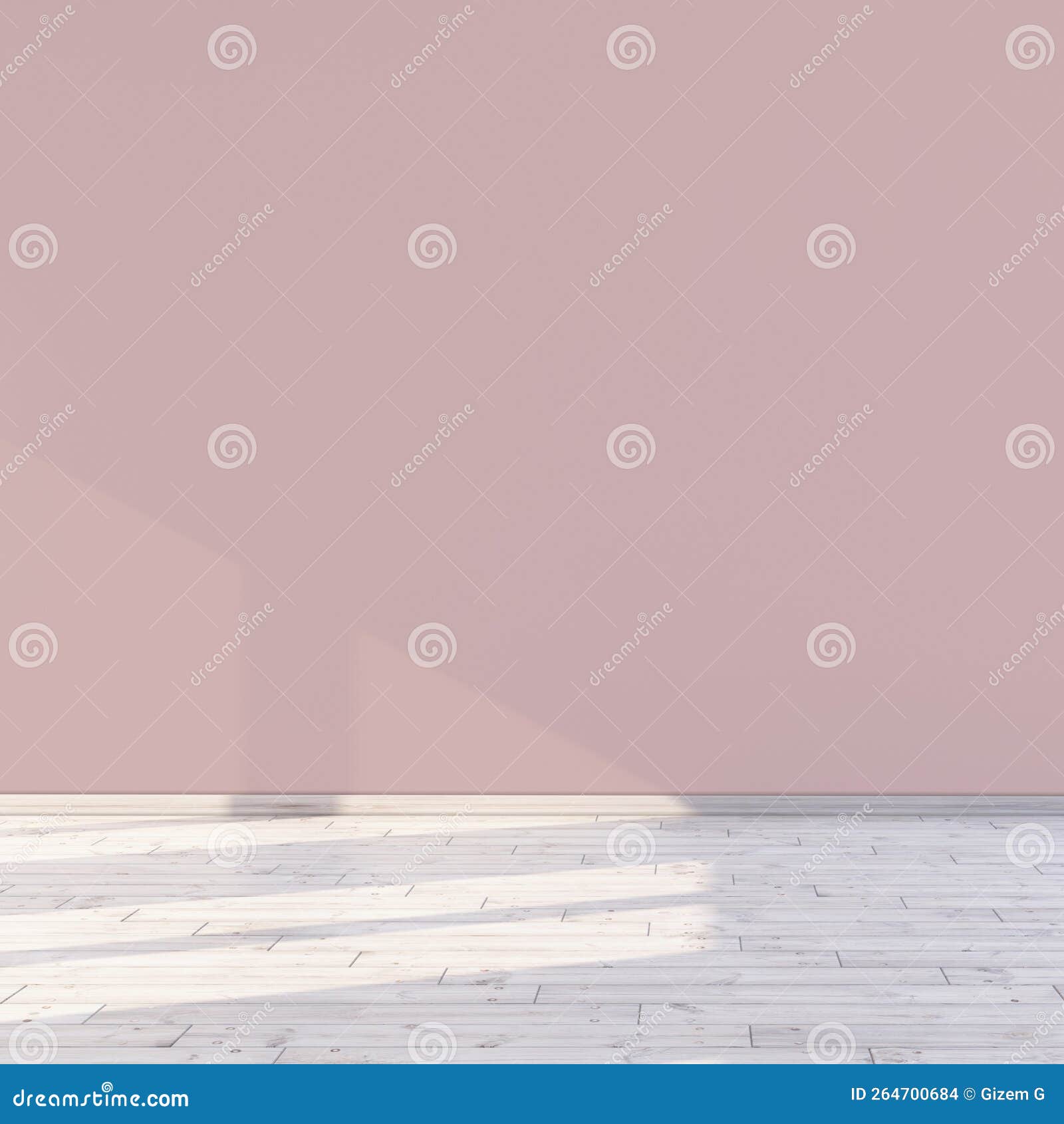 Empty Room with Light Pink Empty Wall and Sunlight through Window in a ...