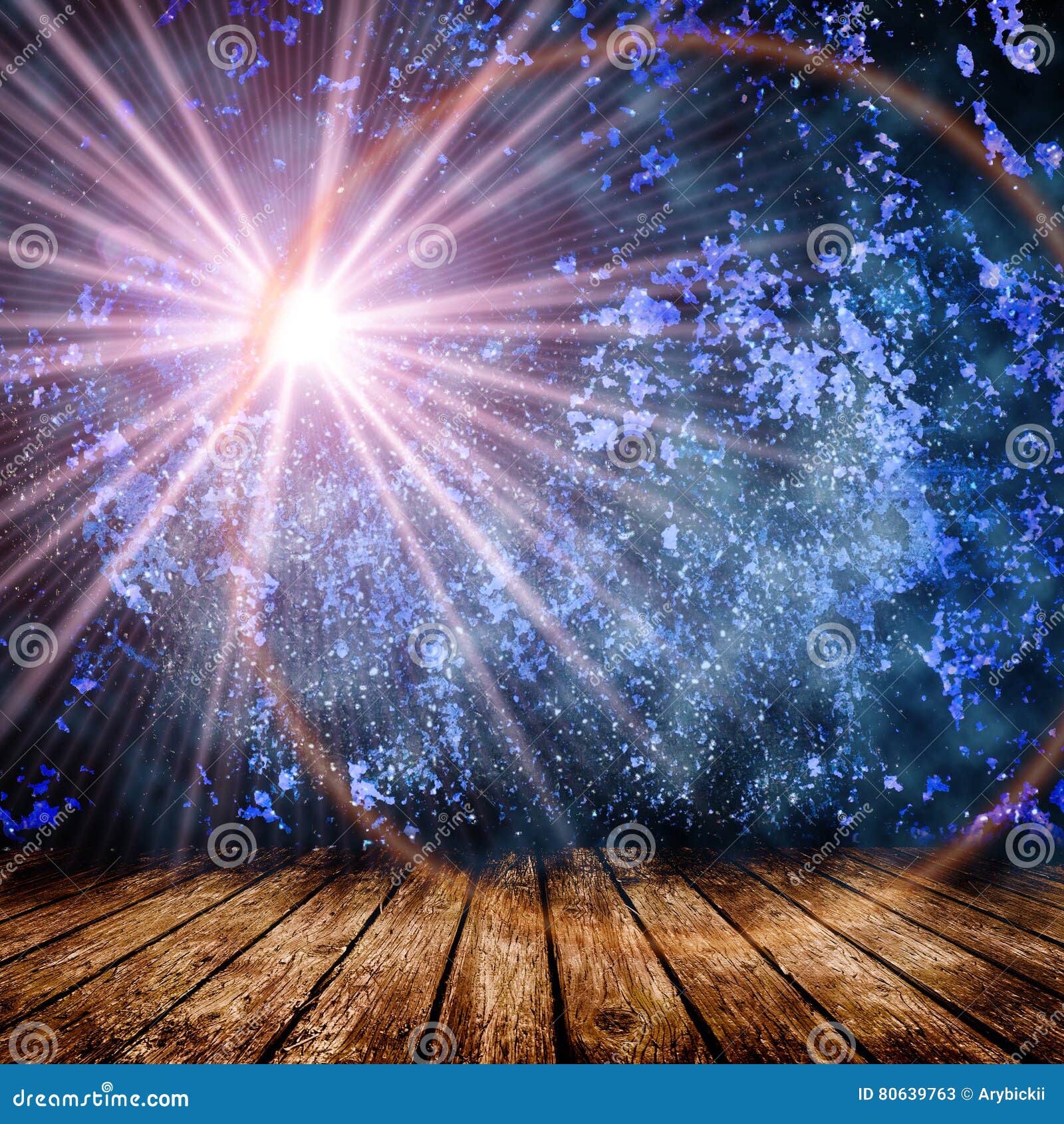 Empty Room with Light Star and Light Rays. Stock Image - Image of floor ...