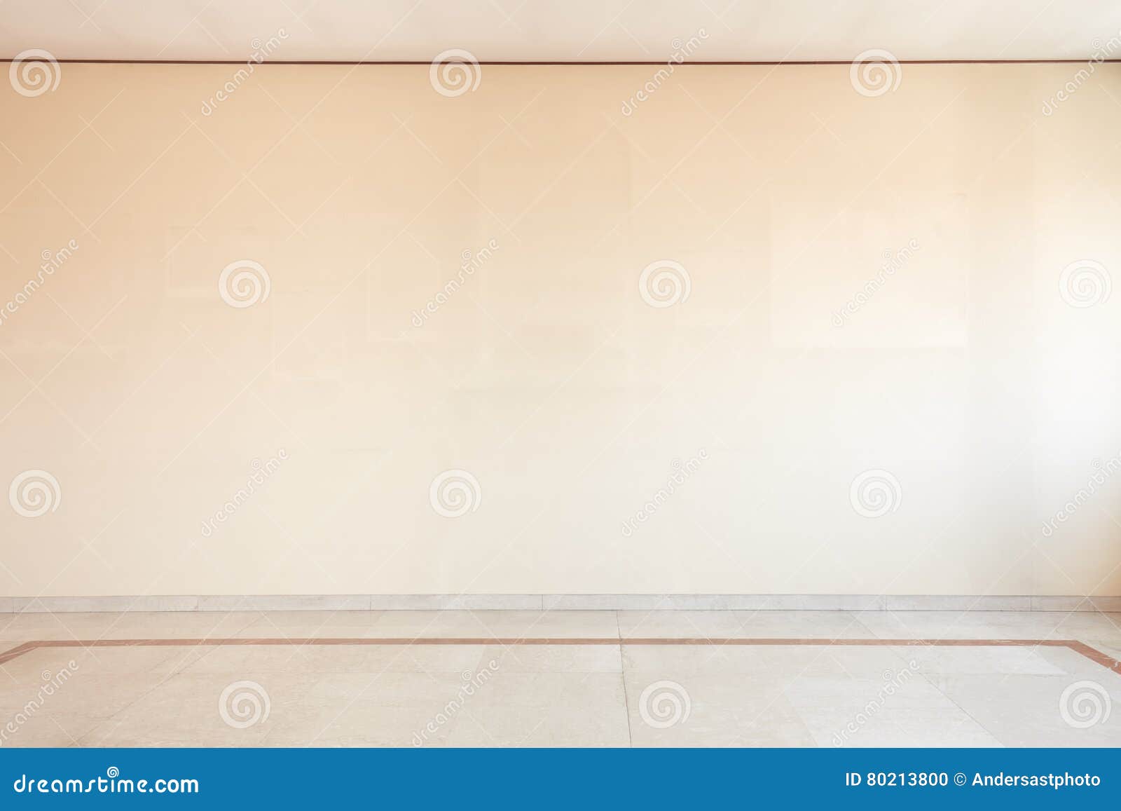 Empty Room with Marble Floor, White Blank Wall Stock Photo - Image of ...