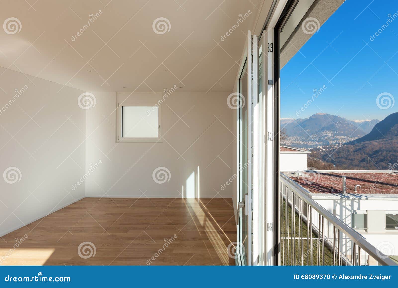 Empty Room of a Modern Apartment Stock Photo - Image of contemporary ...