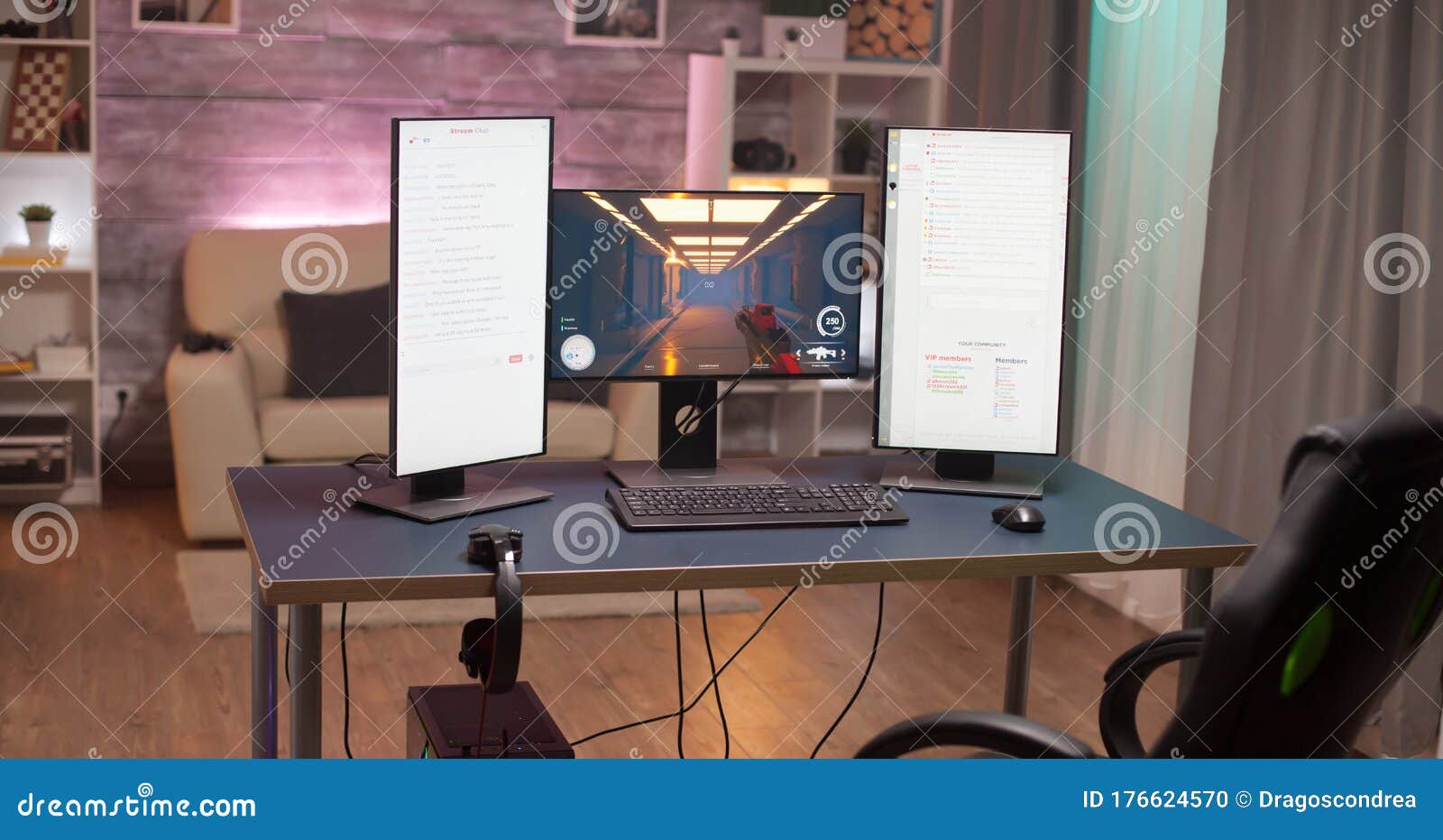 Empty Room with Nobody in it with a Powerful Gaming PC Stock Photo ...