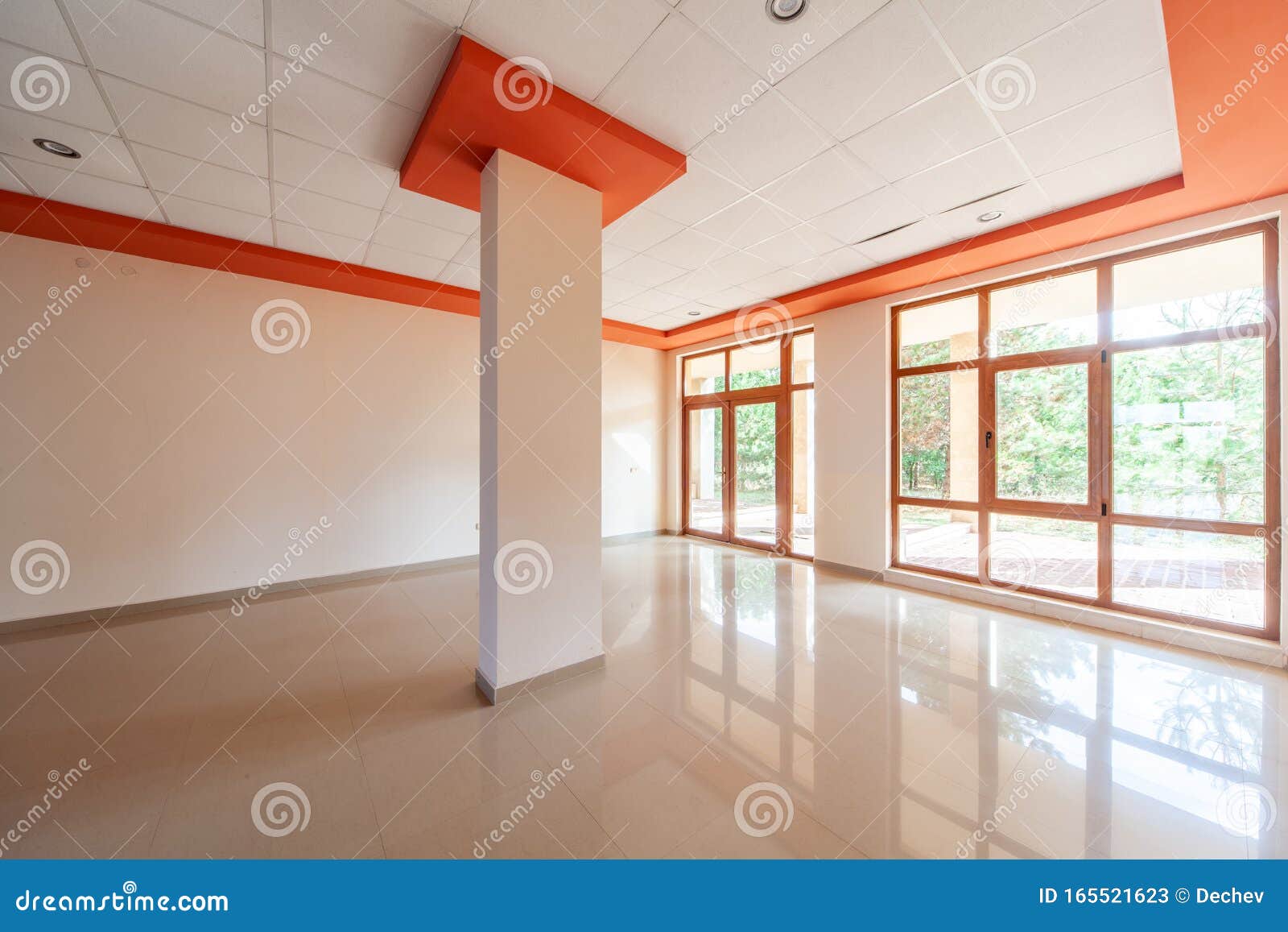 Empty Room. Office Interior. Reception Hall in Modern Building Stock ...