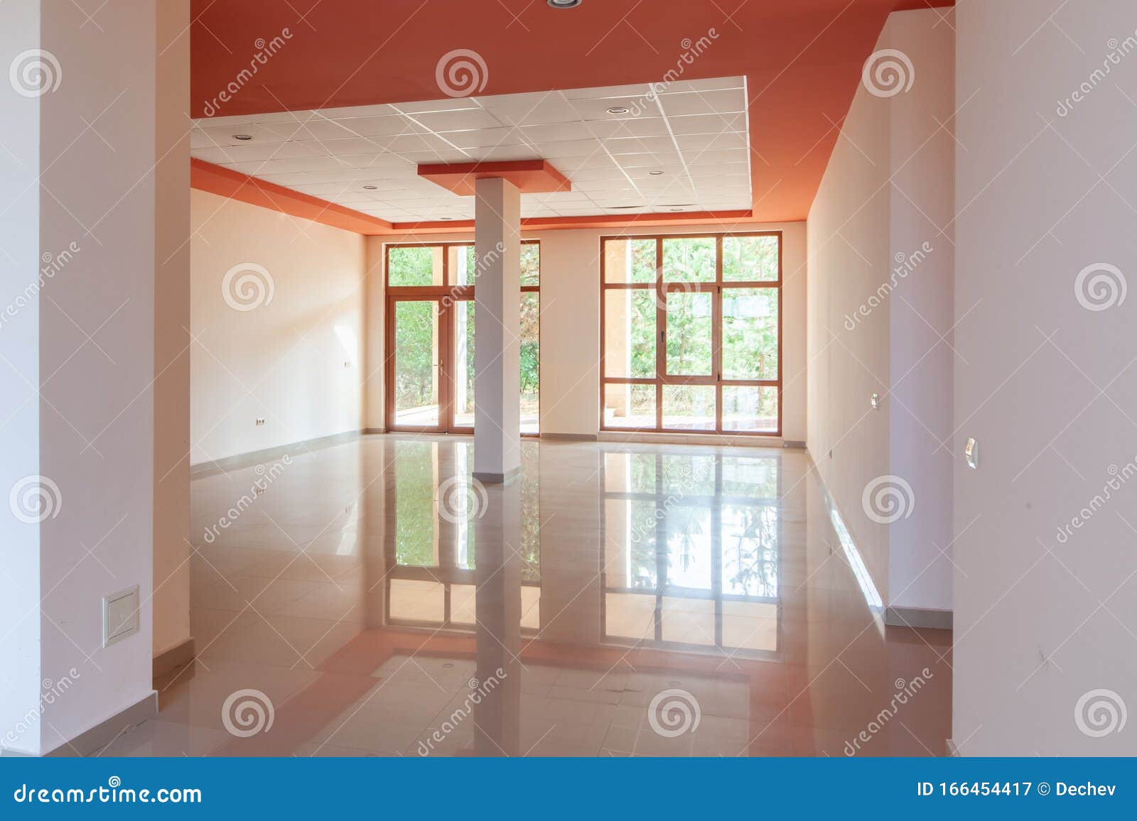 Empty Room. Office Interior. Reception Hall in Modern Building Stock ...
