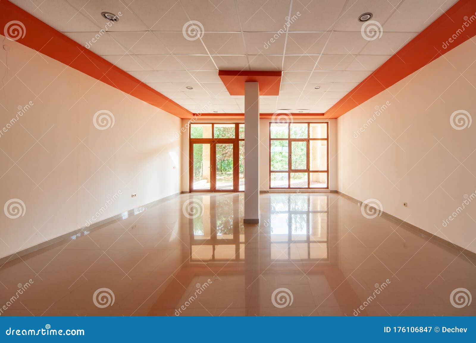 Empty Room. Office Interior. Reception Hall in Modern Building Stock ...
