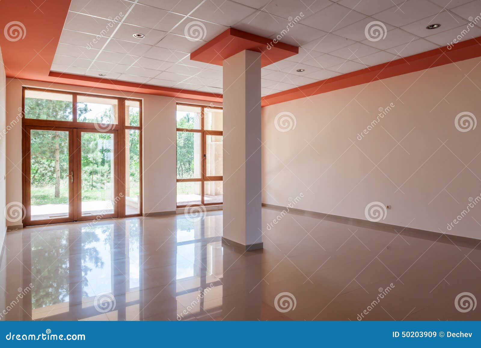 Empty Room, Office, Interior. Reception Hall in Modern Building Stock ...
