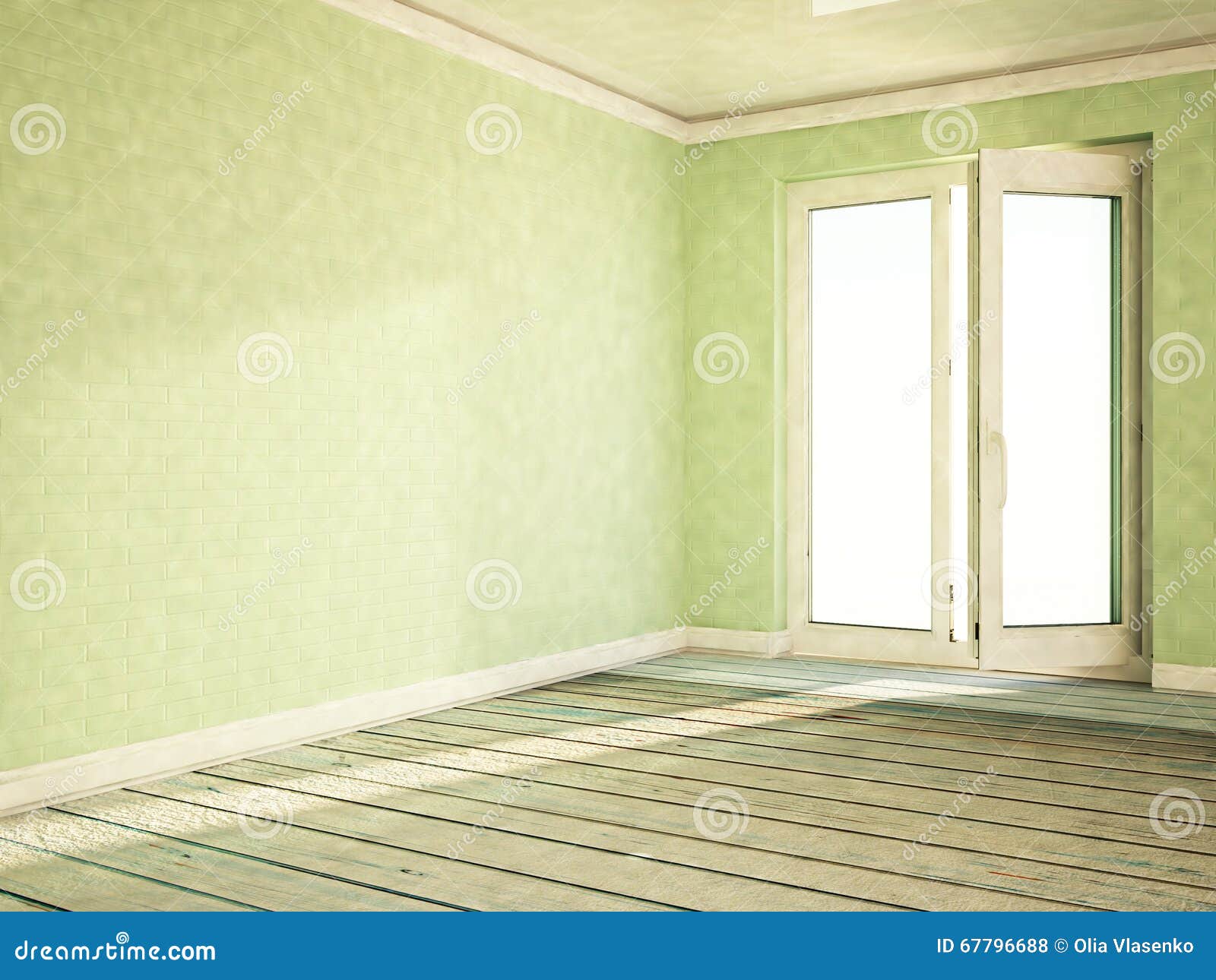 Empty Room with an Open Window, Stock Illustration - Illustration of ...