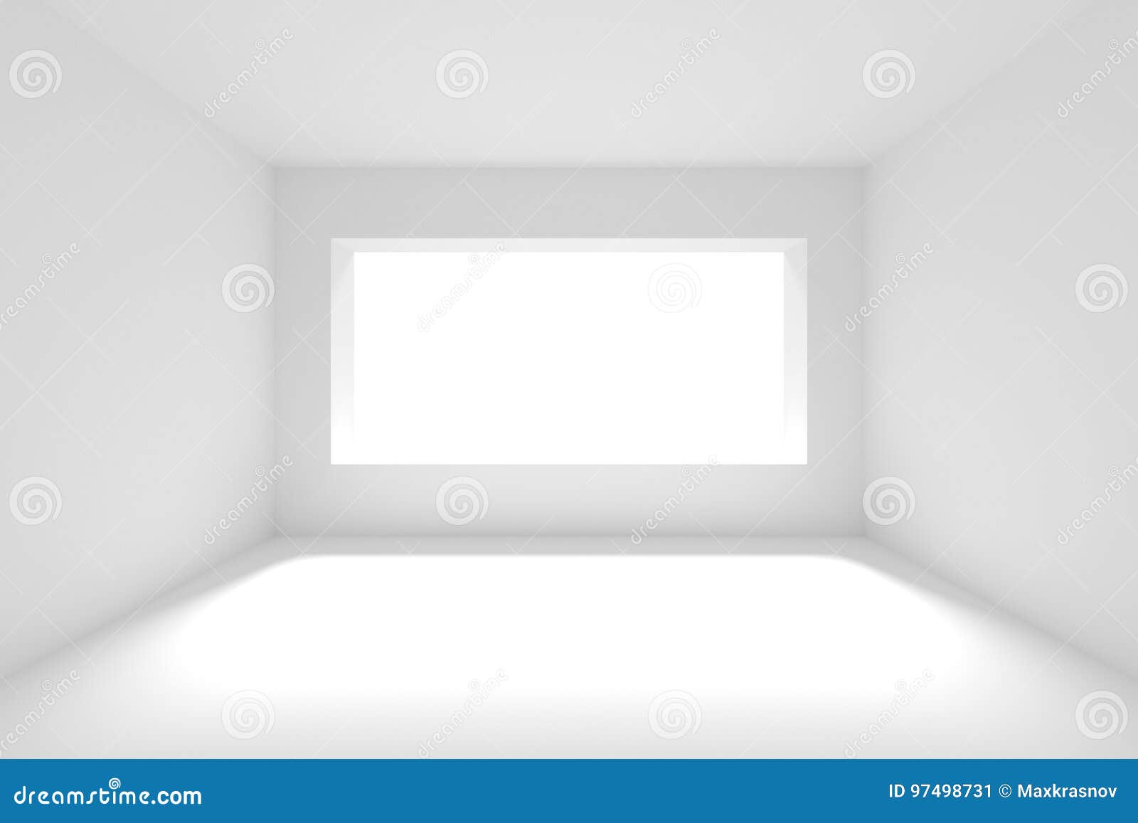 Empty Room with Open Window Stock Illustration - Illustration of ...