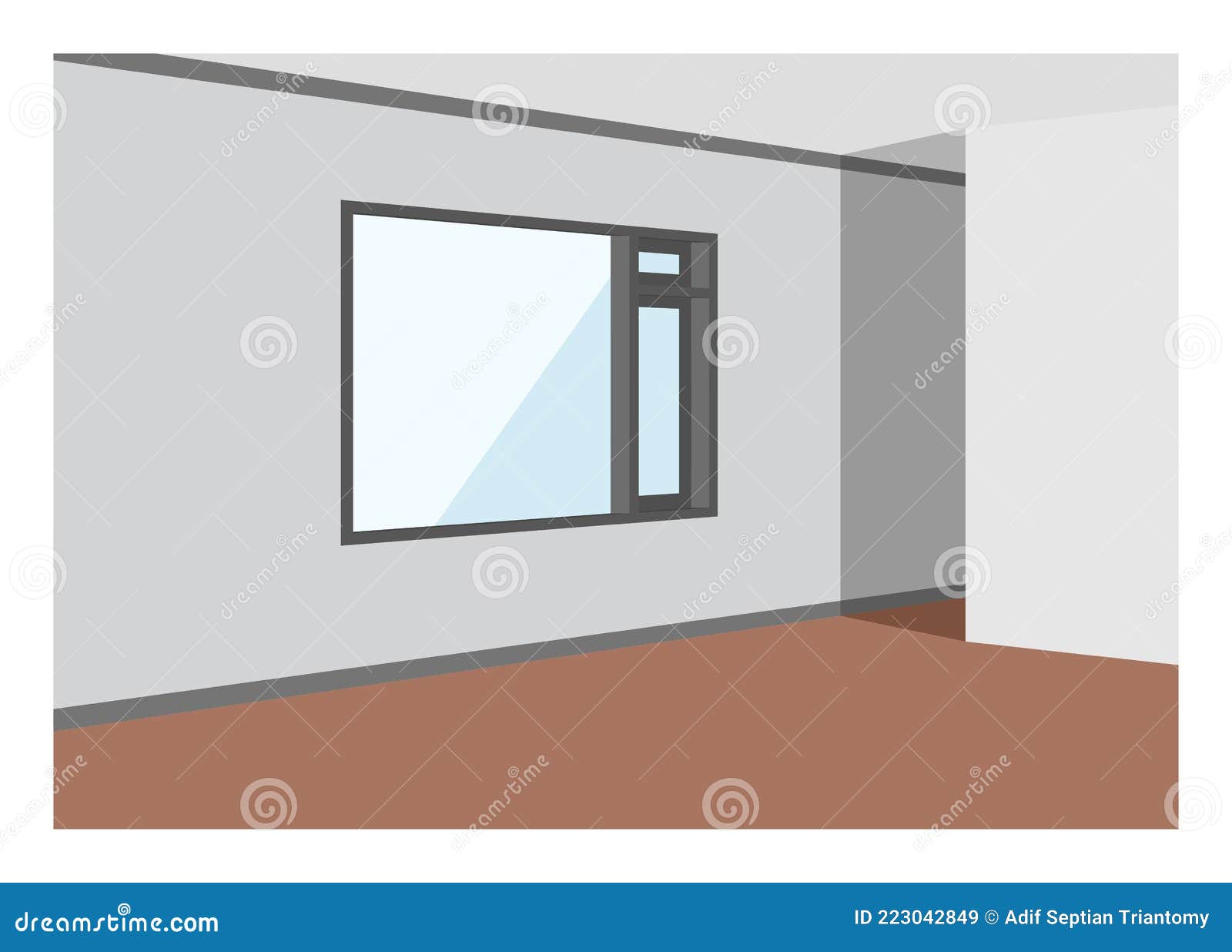 Empty Room in Perspective View. Simple Flat Illustration. Stock Vector ...