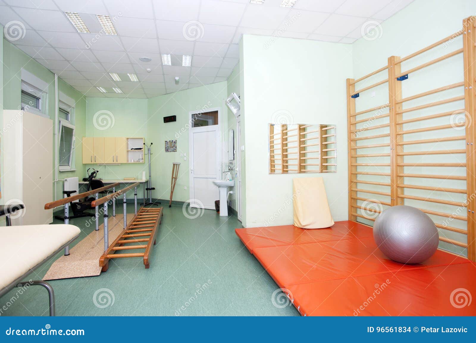 Empty Room at Physiotherapy Clinic Stock Photo - Image of physical ...