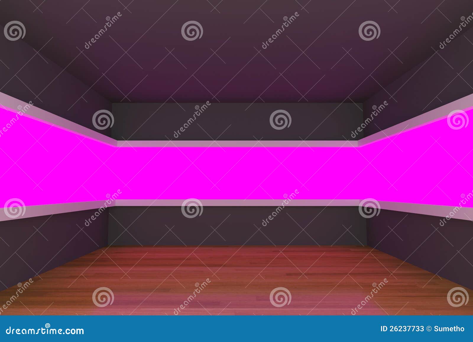 Empty Room With Pink Light Shelves Picture. Image: 26237733