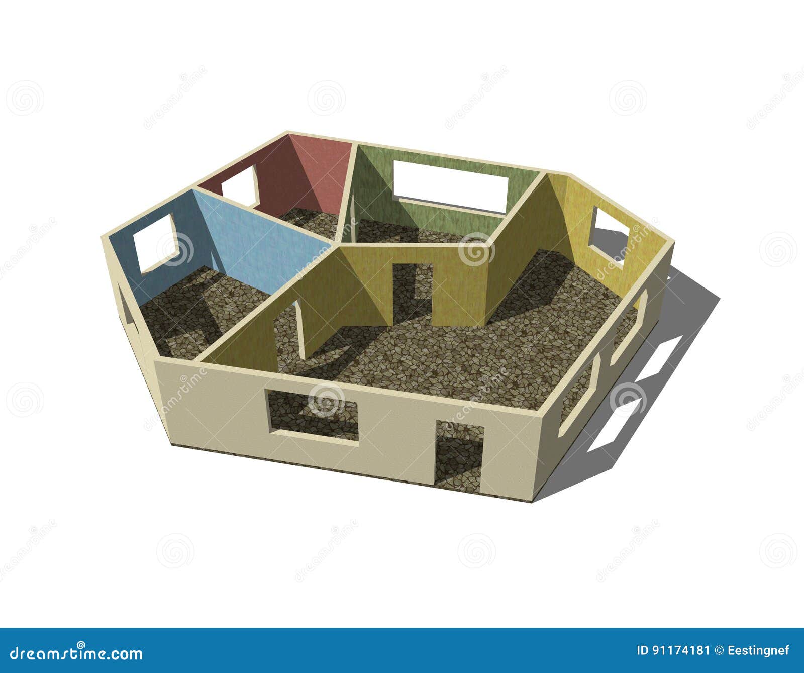 Empty Room Plan.Isolated on White Background Stock Illustration ...