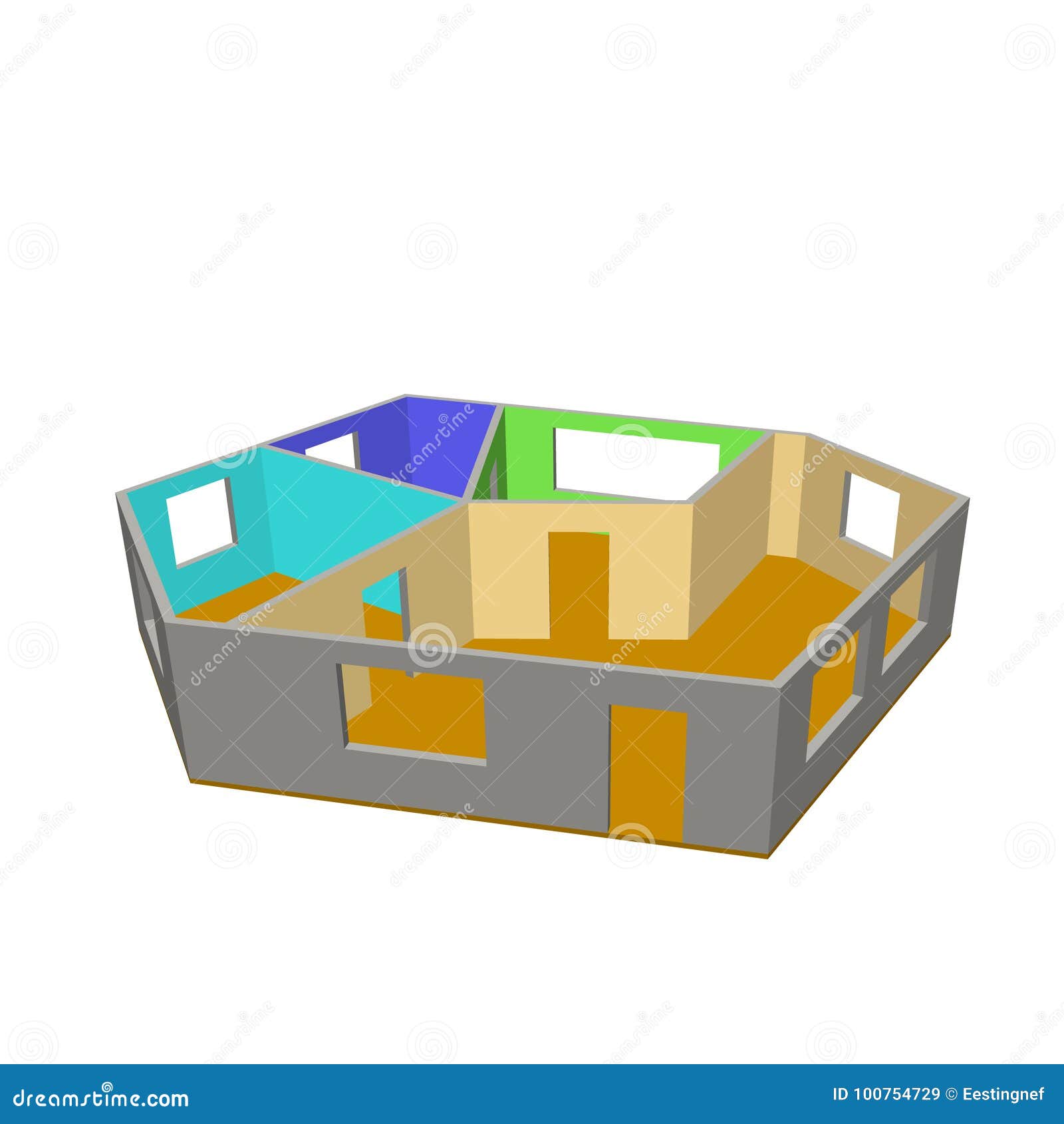 Empty Room Plan.Isolated on White Background Stock Illustration ...