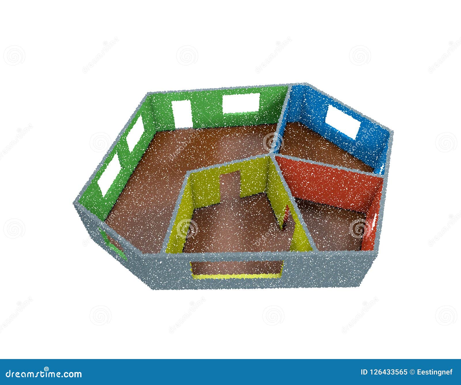 Empty Room Plan. Isolated on White Background. Vector Illustration ...