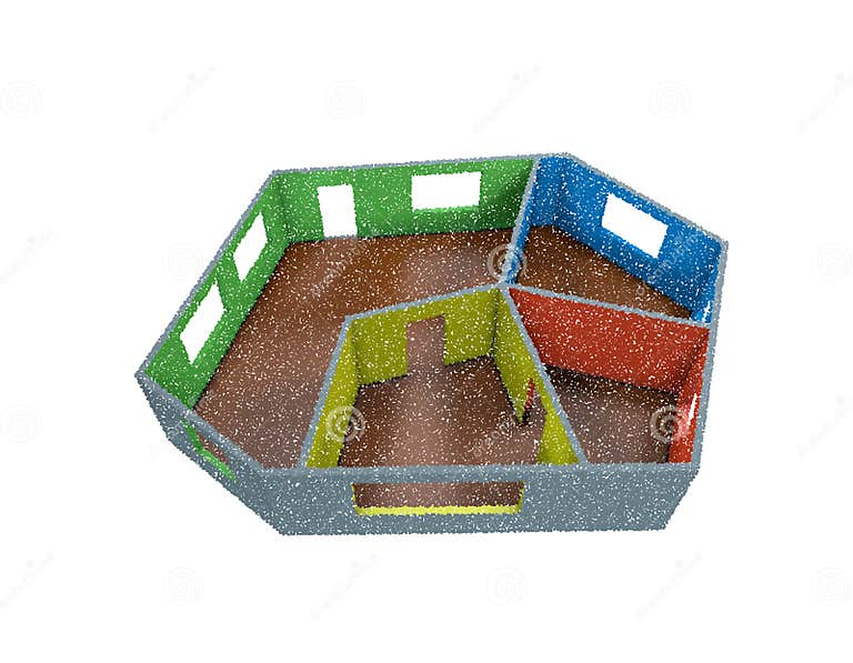 Empty Room Plan. Isolated on White Background. Vector Illustration ...