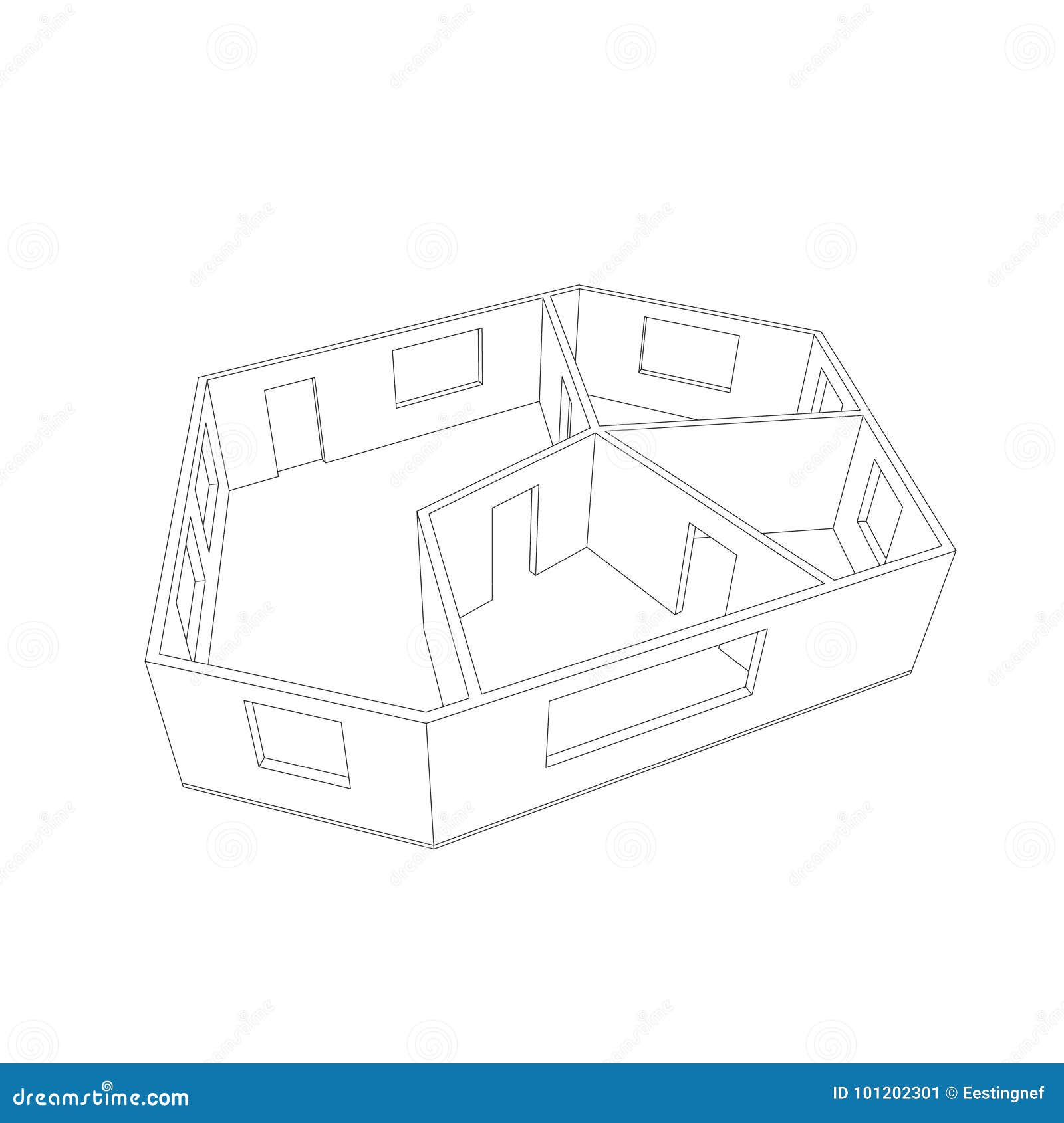 Empty Room Plan.Isolated on White Background Stock Vector ...