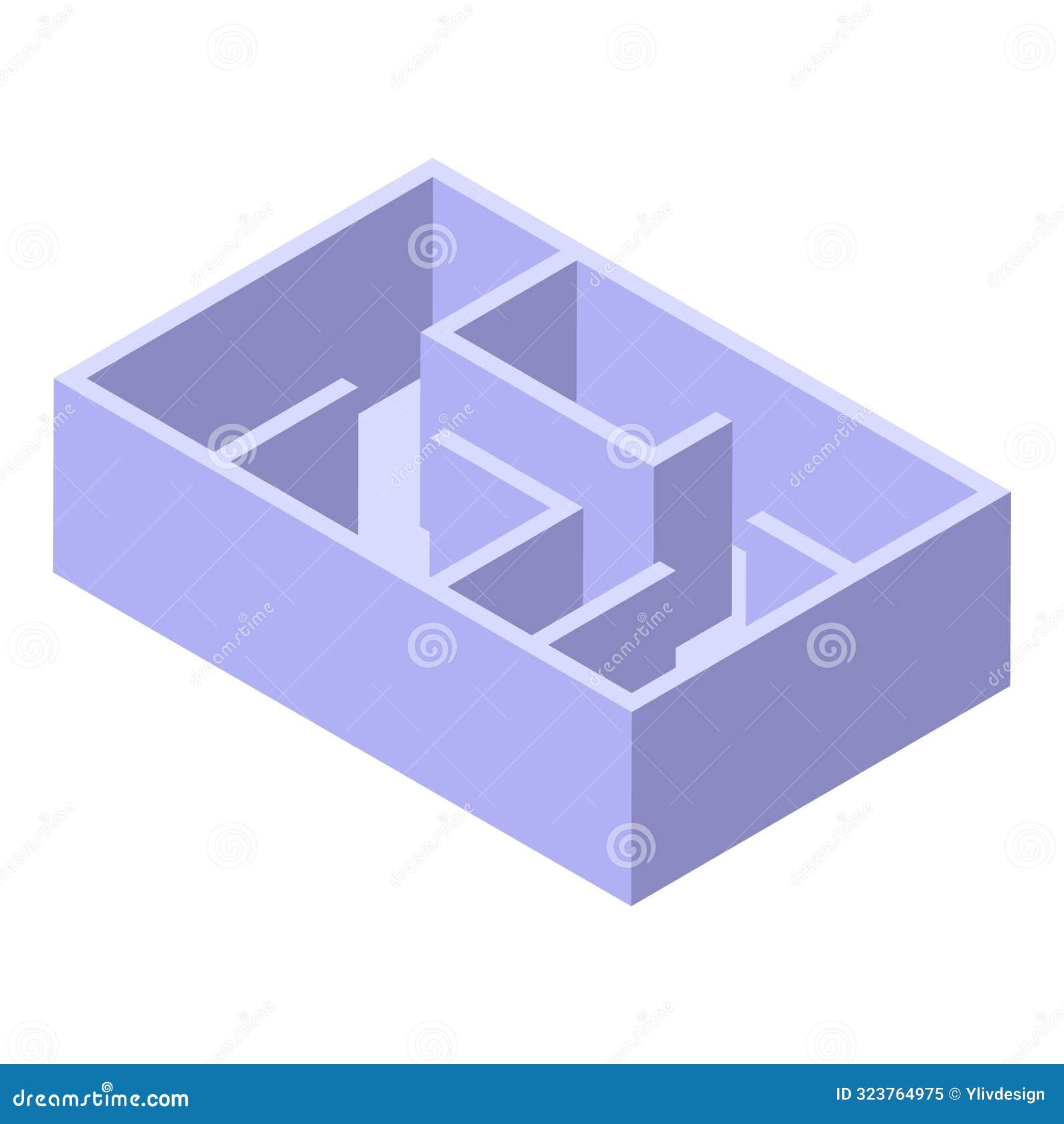 Empty Room Plan with Walls Representing a Complex Maze Stock Vector ...