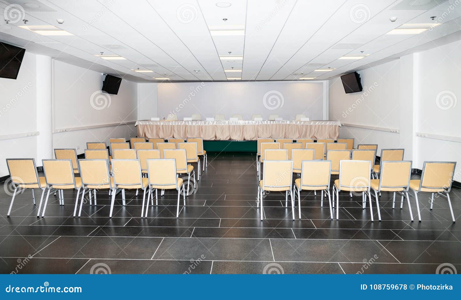 Empty Room for the Press Conference Stock Photo - Image of politics ...
