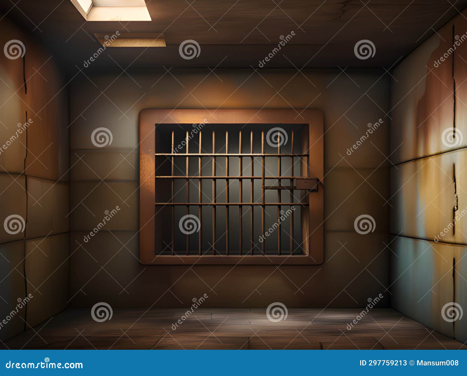 Empty Room of a Prison Interior Stock Illustration - Illustration of ...