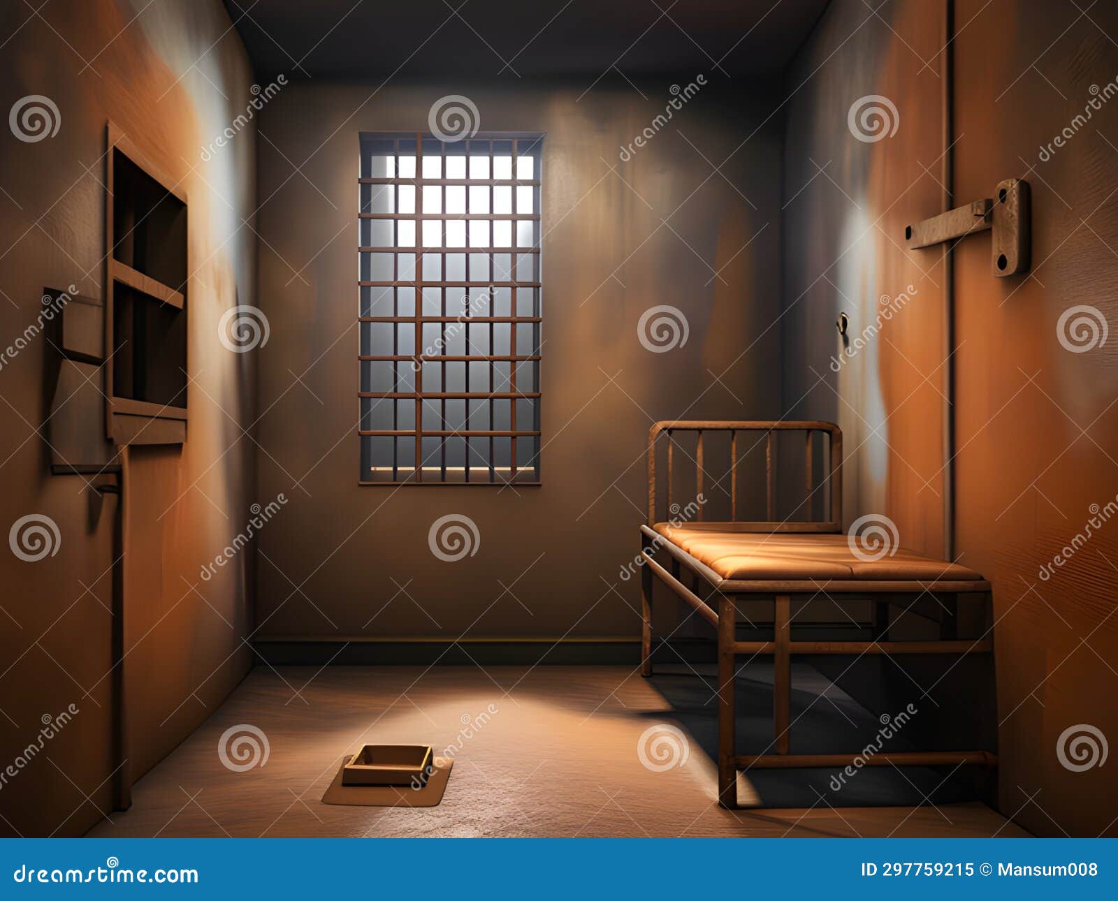Empty Room of a Prison Interior Stock Illustration - Illustration of ...