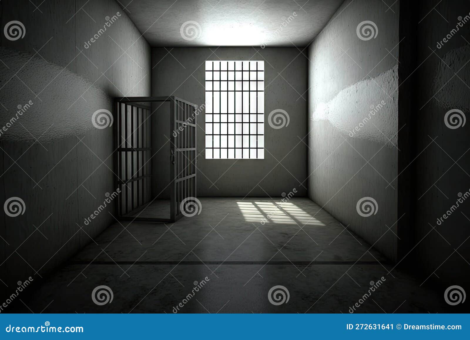 Empty Room with Prison-style Cell, Bars on the Windows and Solitary ...