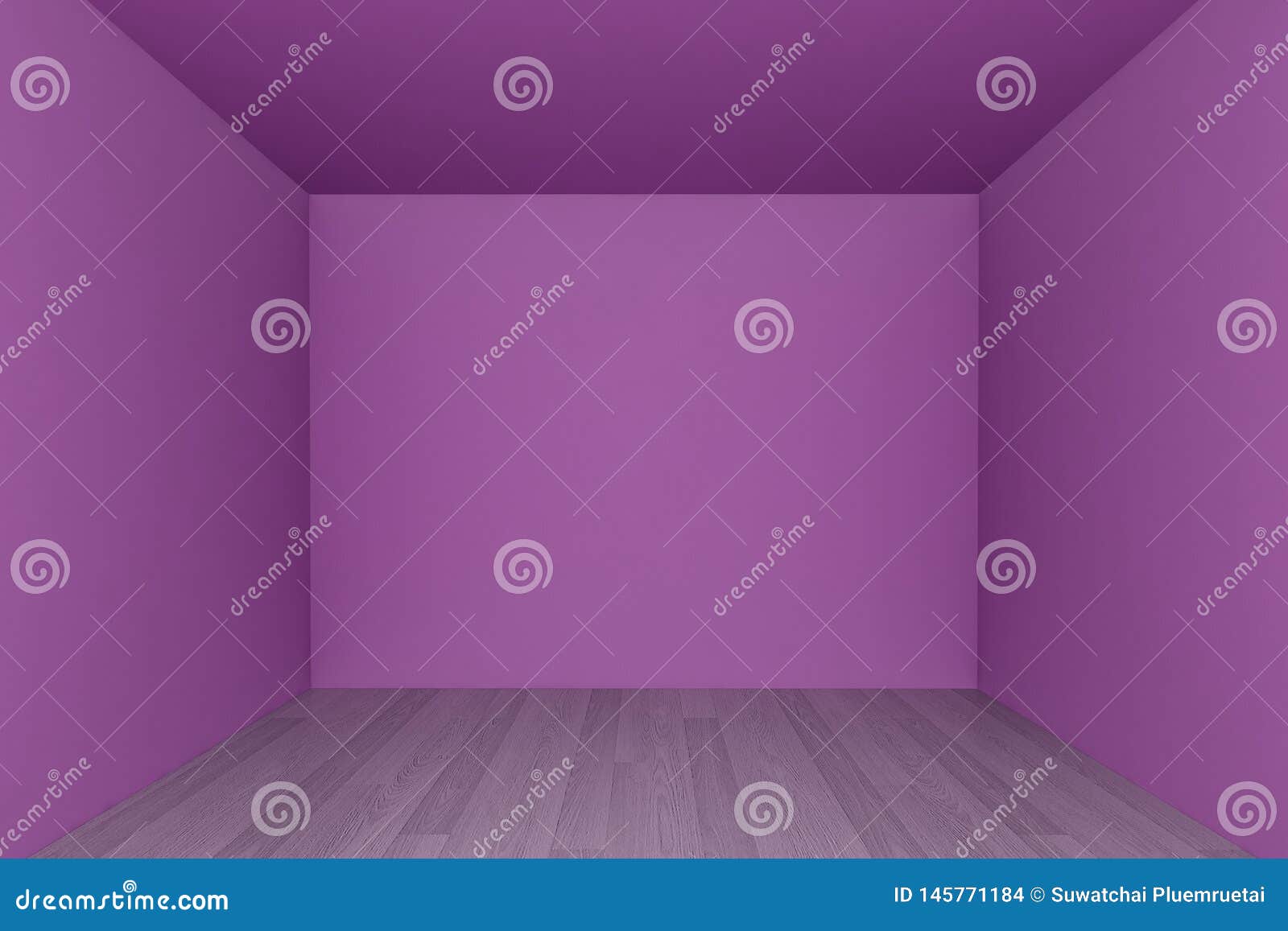 Empty Room ,purple Wall with Wood Floor Stock Illustration ...
