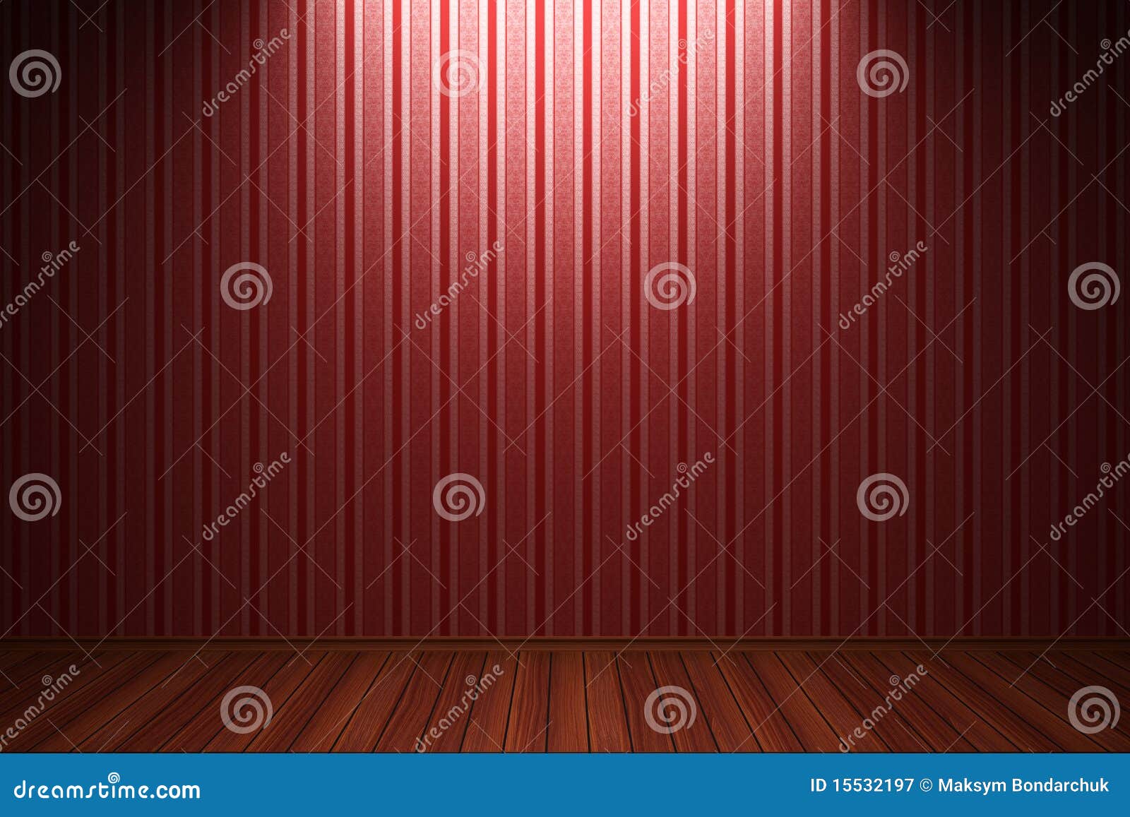 Empty Room with Red Striped Wall Stock Illustration - Illustration of ...