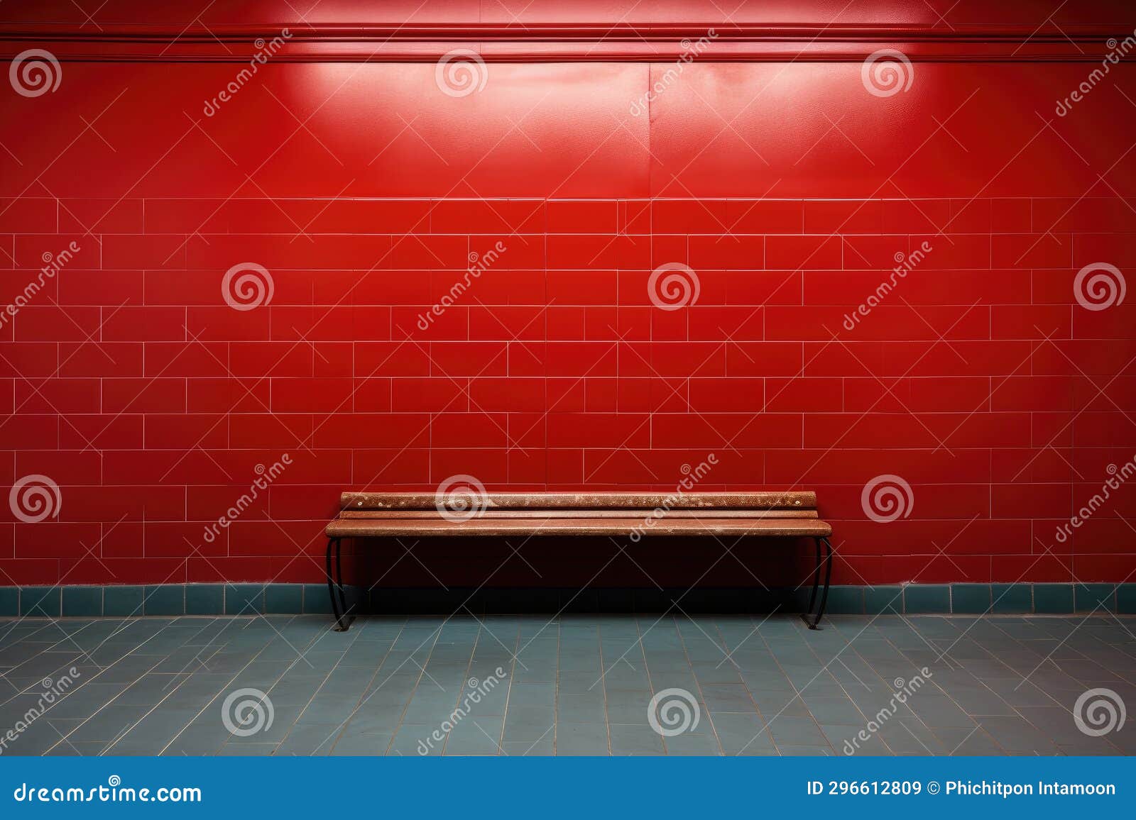 Empty Room with Red Wall and Concrete or Wooden Floor, .Generative AI ...