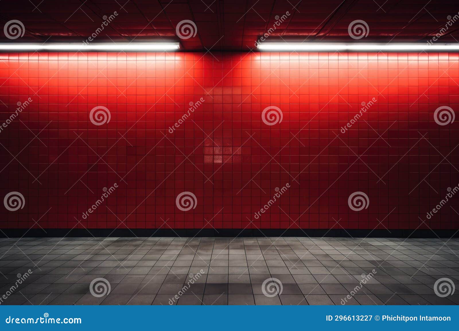 Empty Room with Red Wall and Concrete or Wooden Floor, .Generative AI ...