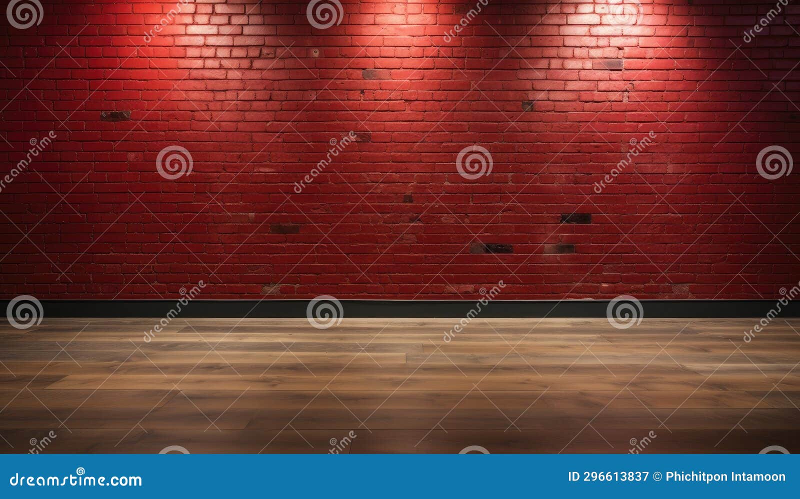 Empty Room with Red Wall and Concrete or Wooden Floor, .Generative AI ...
