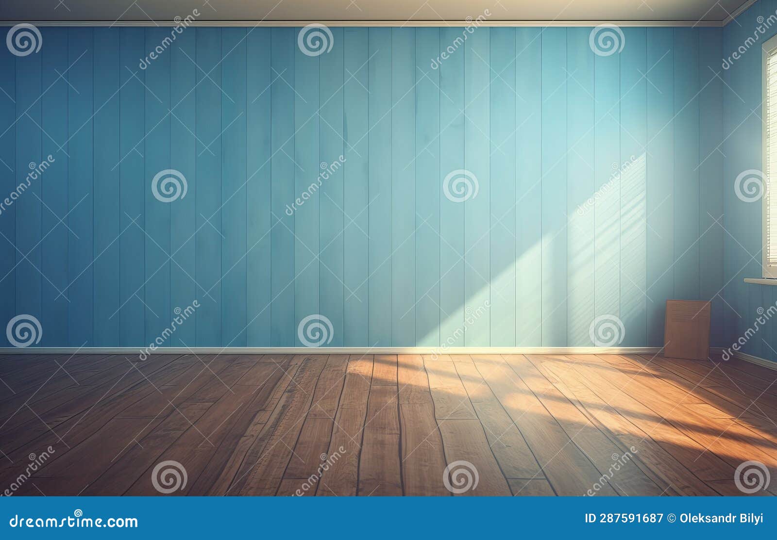 Empty Room with Shadow and Wood Floor Stock Image - Image of apartment ...