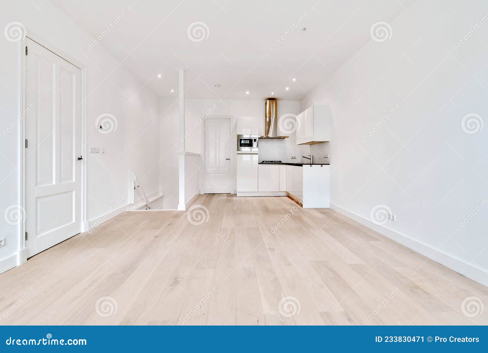 Small kitchen design stock image. Image of stylish, apartment - 233830471
