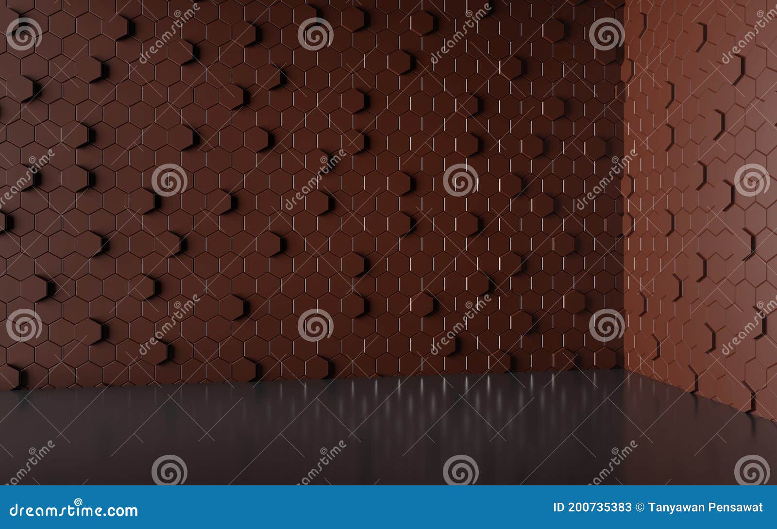 An Empty Room with Textured Walls in Brown Tones,3d Rendering Stock ...