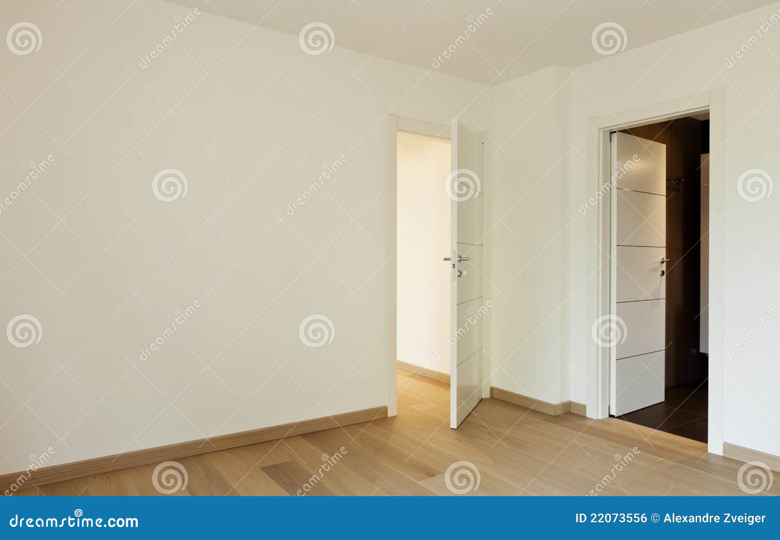 Empty room with two doors stock photo. Image of wall - 22073556
