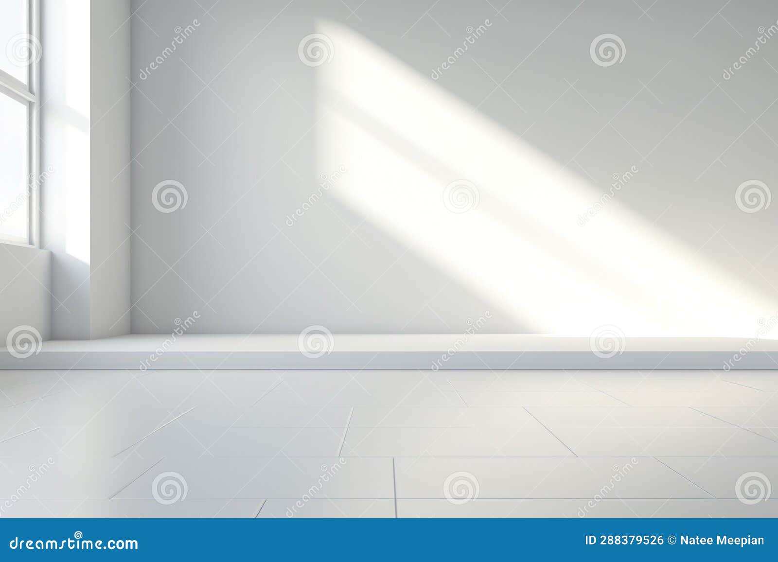 Empty Room and Wall and Floor with Interesting with Glare from the ...