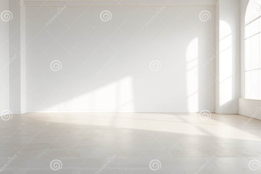 Empty Room and Wall and Floor with Interesting with Glare from the ...