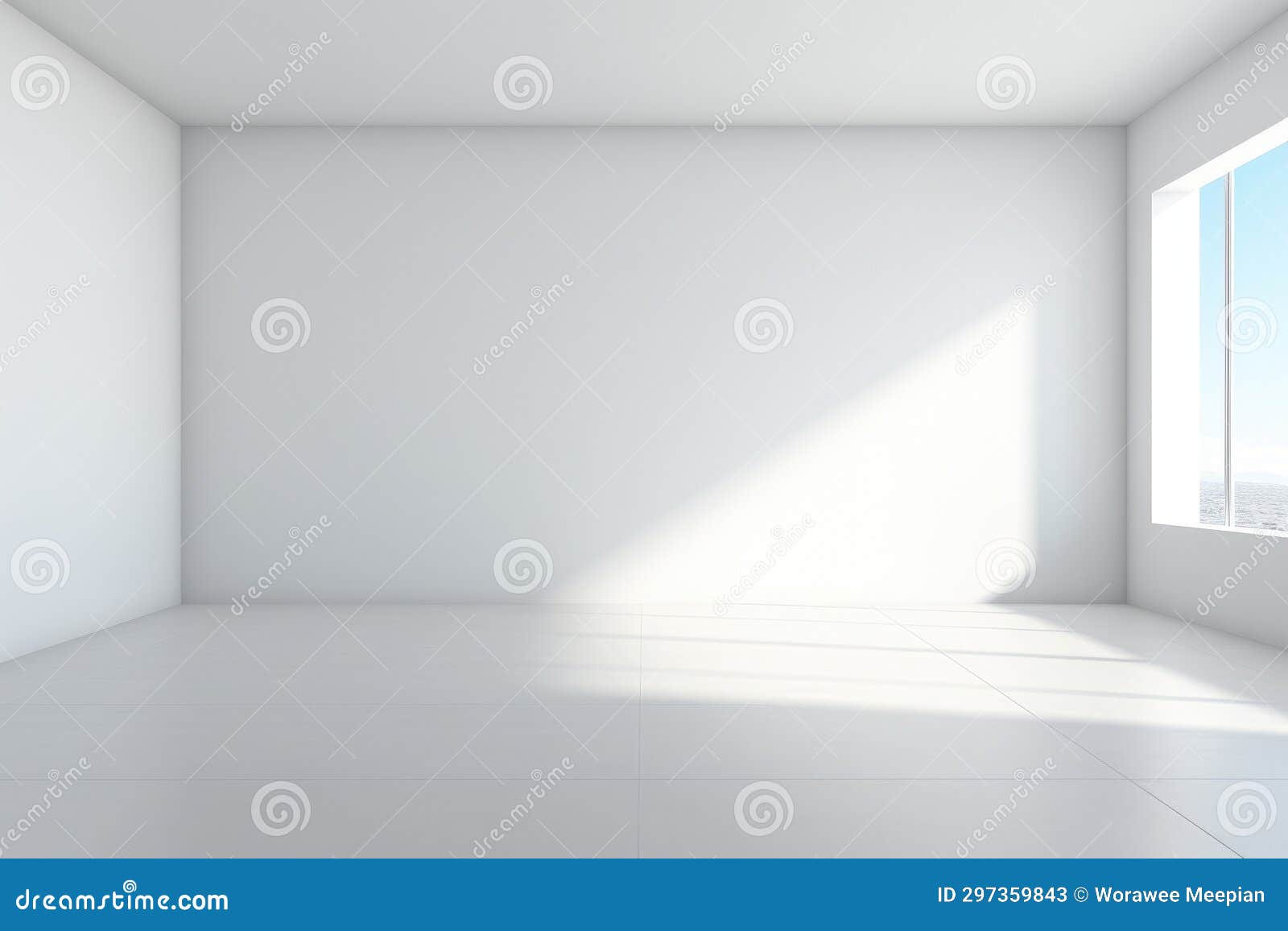 Empty Room and Wall and Wooden Floor with Interesting with Glare from ...