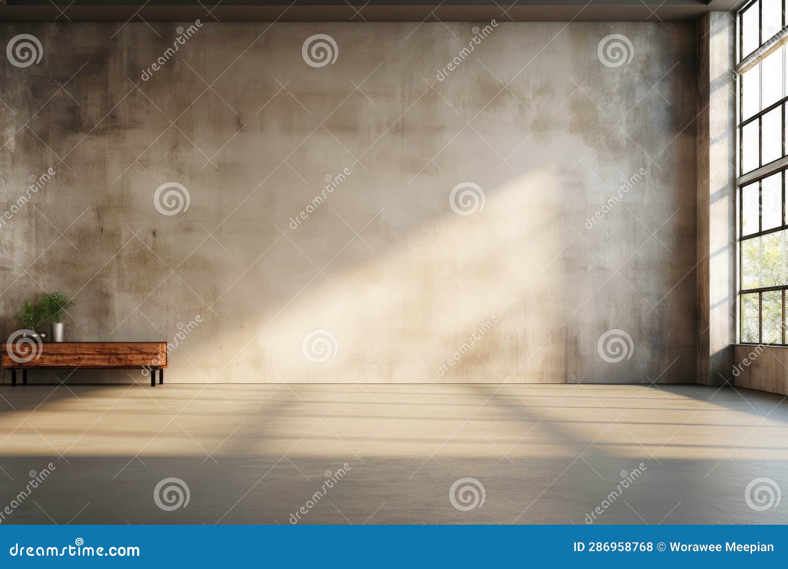 Empty Room and Wall and Wooden Floor with Interesting with Glare from ...