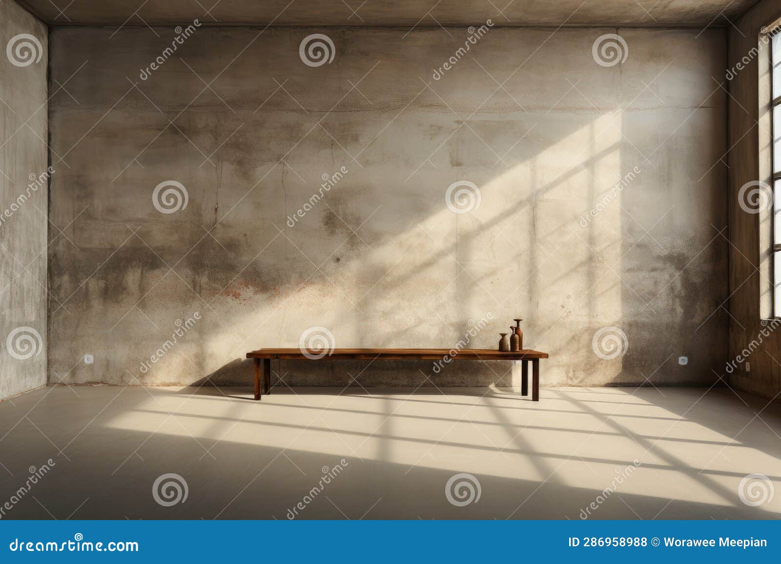 Empty Room and Wall and Wooden Floor with Interesting with Glare from ...